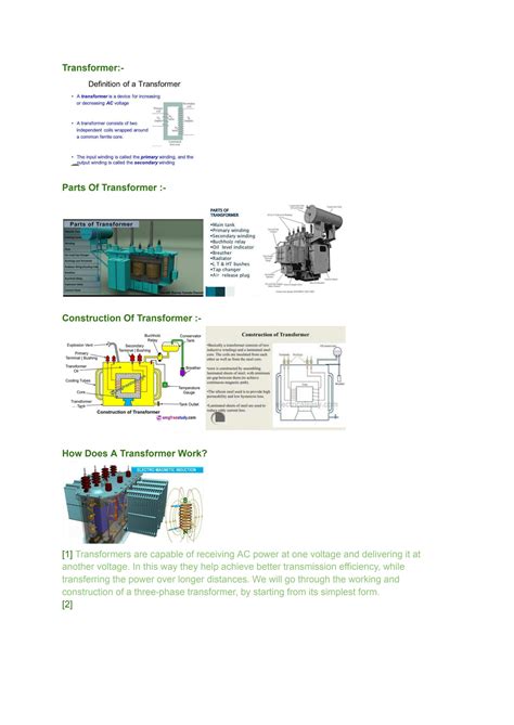 SOLUTION Transformer Definition Parts Construction Working Principle Working Construction Types