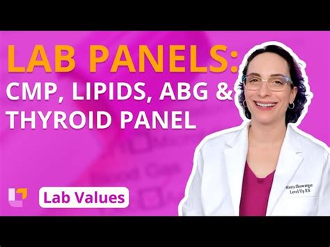 Free Video Lab Panels Cmp Lipids Thyroid Panel Abg Nursing