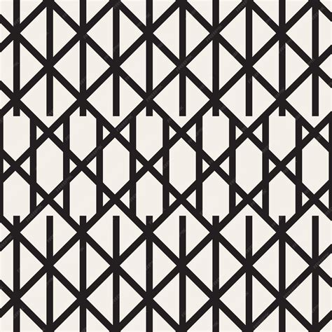 Premium Vector Grid Geometric Seamless Pattern Vector Monochrome Background