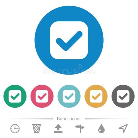 Checkbox Solid Flat Round Icons Stock Vector Illustration Of Adjusting Choice