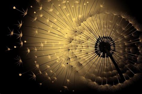Premium Photo Dandelion Silhouette With Fibonacci Spiral Backdrop
