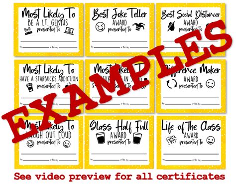 Class Superlatives 50 Unique Customizable Awards Great For Distance Learning