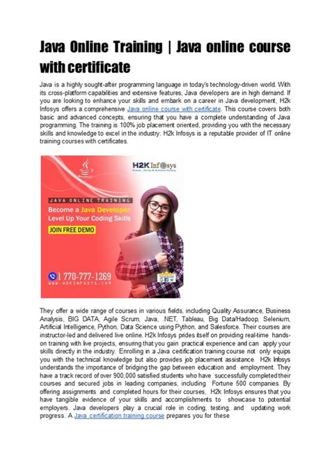 Java Online Training Presentation Free To Download