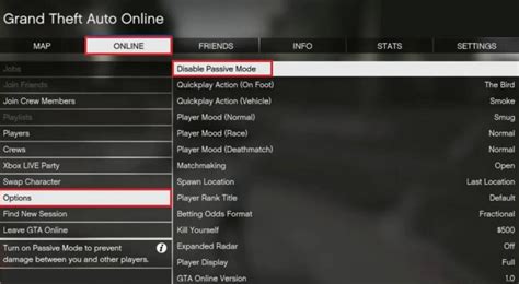 how to turn off passive mode in gta 5 on pc xbox and playstation