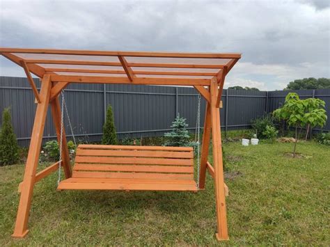 ᐉ Гойдалка садова Lnk Мадагаскар плоский дах без пластика деревяна ДК 3 • Краща ціна в Києві