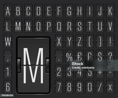 라이트 공항 터미널 기계식 스코어 보드 알파벳 목적지와 시간표 벡터 일러스트 레이 션을 표시 합니다 검은색에 대한 스톡 벡터 아트 및 기타 이미지 Istock