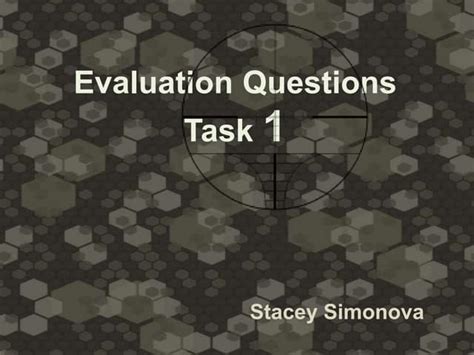 evaluation questions task 1 ppt
