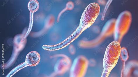 View Of Sperm Cells Under A Microscope With Detailed Tails And Heads