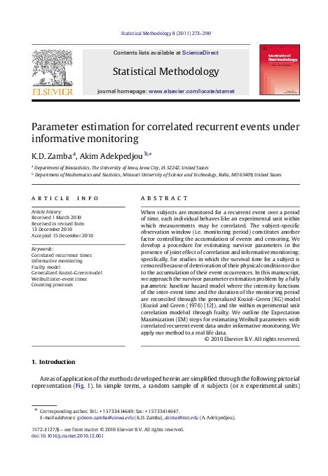 Pdf Parameter Estimation For Correlated Recurrent Events Under