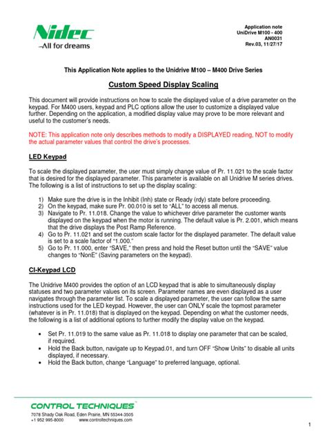 An0031 Custom Speed Display Scaling Rev 04 Pdf Parameter Computer Programming Menu