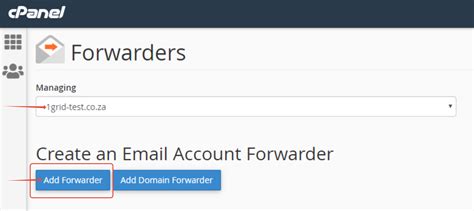 Cpanel How To Create A Forwarding Rule 1 Grid Knowledge Base