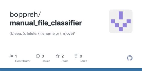 Github Bopprehmanualfileclassifier Keep Delete Rename Or