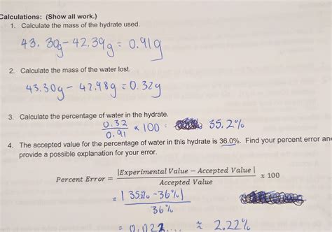 Percent Error Formula Chemistry