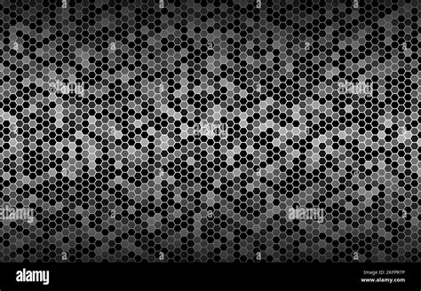 Black And White Vector Background With Hexagonal Mesh Modern Geometric