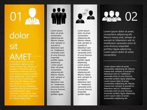 Grid Layout Presentation Template In Flat Design For PowerPoint And Google Slides PPT