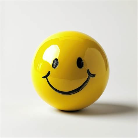Premium Photo A Cheerful Yellow Ball With A Smiley Face