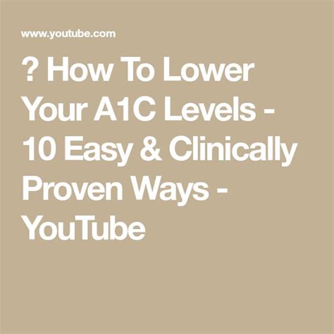 How To Lower Your A C Levels Easy Clinically Proven Ways YouTube A C Levels