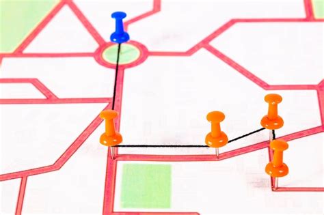 premium photo street map with pushpins