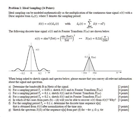 SOLVED Problem Ideal Sampling Points Ideal Sampling Can Be Modeled Mathematically As