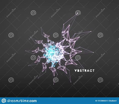 3d Connection Structure Futuristic Technology Style Low Poly Element For Design Stock