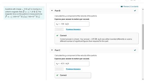 Solved A Review Constants Part B A Particle With Charge Chegg