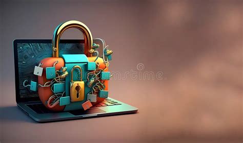 Internet Security System Generative Ai Banner Copy Space Stock Illustration Illustration Of