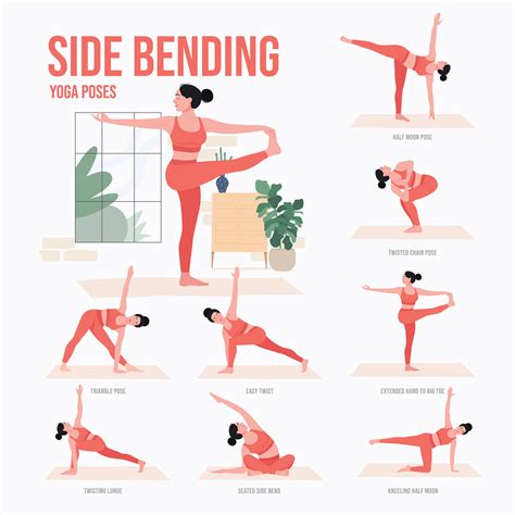 Side Bending Yoga Poses Young Woman Practicing Yoga Pose Woman Workout Fitness Aerobic And