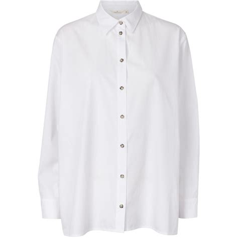 Basic Apparel Vilde Loose Shirt Gots Bright White Kantbyk