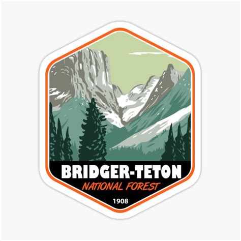Bridger Teton National Forest Continental Divide Badge Sticker For
