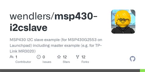 Github Wendlersmsp430 I2cslave Msp430 I2c Slave Example For