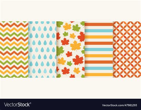 Autumn Seamless Pattern Background With Fall Vector Image