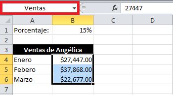 Uso De Nombres En Excel Excel Total