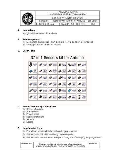 Praktik Identifikasi Sensor Kit Arduino Pdf