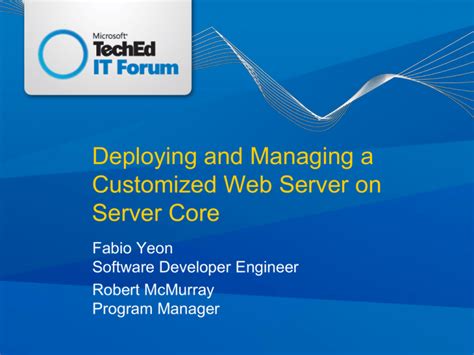 deploying and managing a customized web server on server core