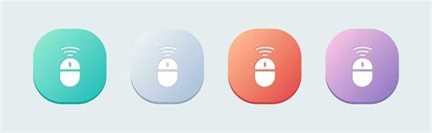 Wireless Mouse Solid Icon In Flat Design Style Scroll Signs Vector
