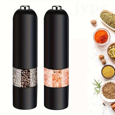 테무 Temu 12pcs 페퍼 그라인더 가정용 바다 소금 그라인더 전기 조절식 스파이스 그라인더 자동 페퍼 밀 주방