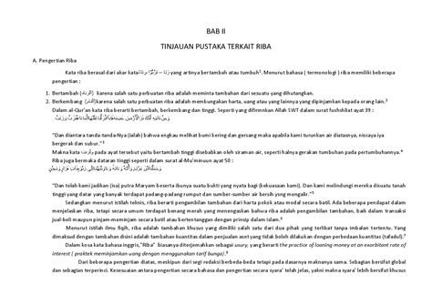 bab ii tinjauan pustaka terkait riba