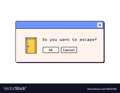 Retro Dialog Window Computer Message Box In 90s Vector Image
