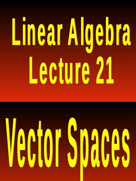 Lecture 21 Pdf Linear Subspace Abstract Algebra