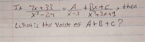 In X3−277x 33 X−3a X2 3x 9bx C Then What Is The Value Of A B C