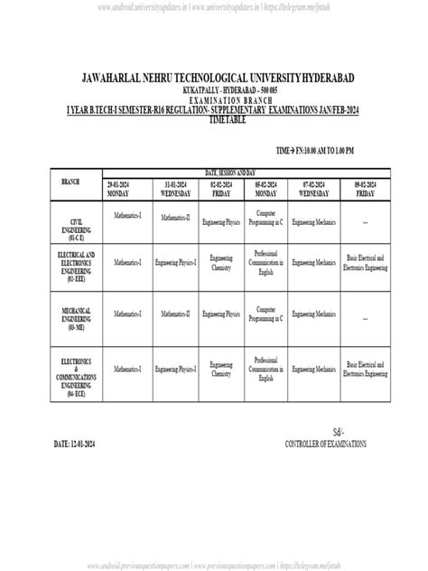 B Tech I I R16 Timetable Pdf Engineering Electrical Engineering