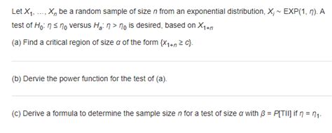 Solved Let X Xn Be A Random Sample Of Size N From An Chegg