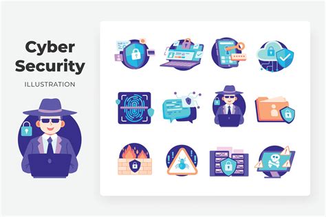 Modern Flat Cyber Security Illustration Set 34776272 Vector Art At Vecteezy