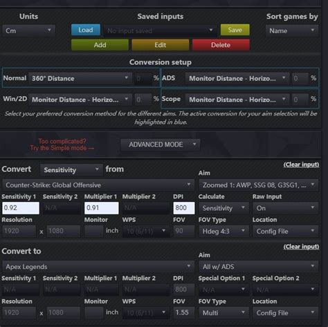 CSGO To Apex CONVERTION Technical Discussion Mouse Sensitivity Community