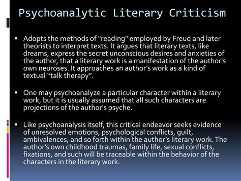 Ppt Psychoanalytic Criticism Powerpoint Presentation Free Download