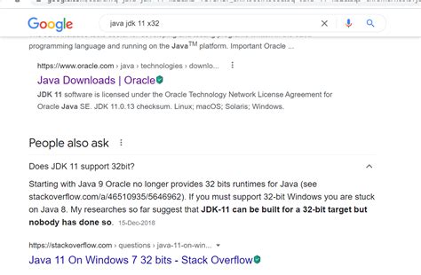 Java 11 Jdk For Windows 7 32 Bit System Stack Overflow