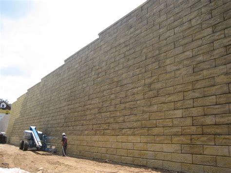 Stained Concrete Retaining Wall