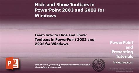 Hide And Show Toolbars In Powerpoint 2003 And 2002 For Windows