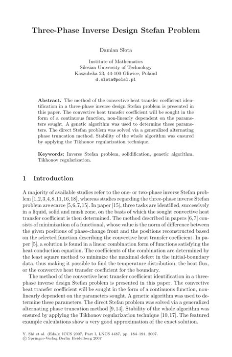 Pdf Three Phase Inverse Design Stefan Problem
