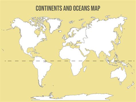 Blank World Map Continents Oceans Printable